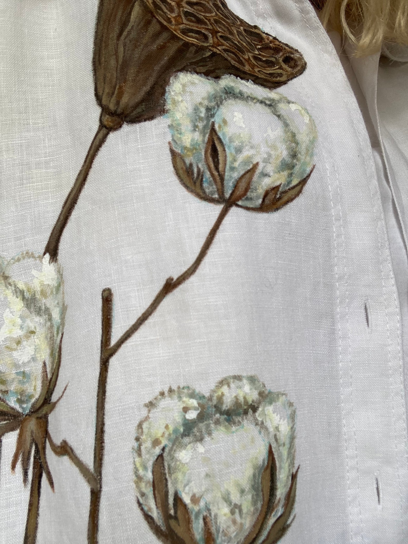 Hand Painted Linen Blouse Floral, Magic Linen Shirt for 21st Birthday ...