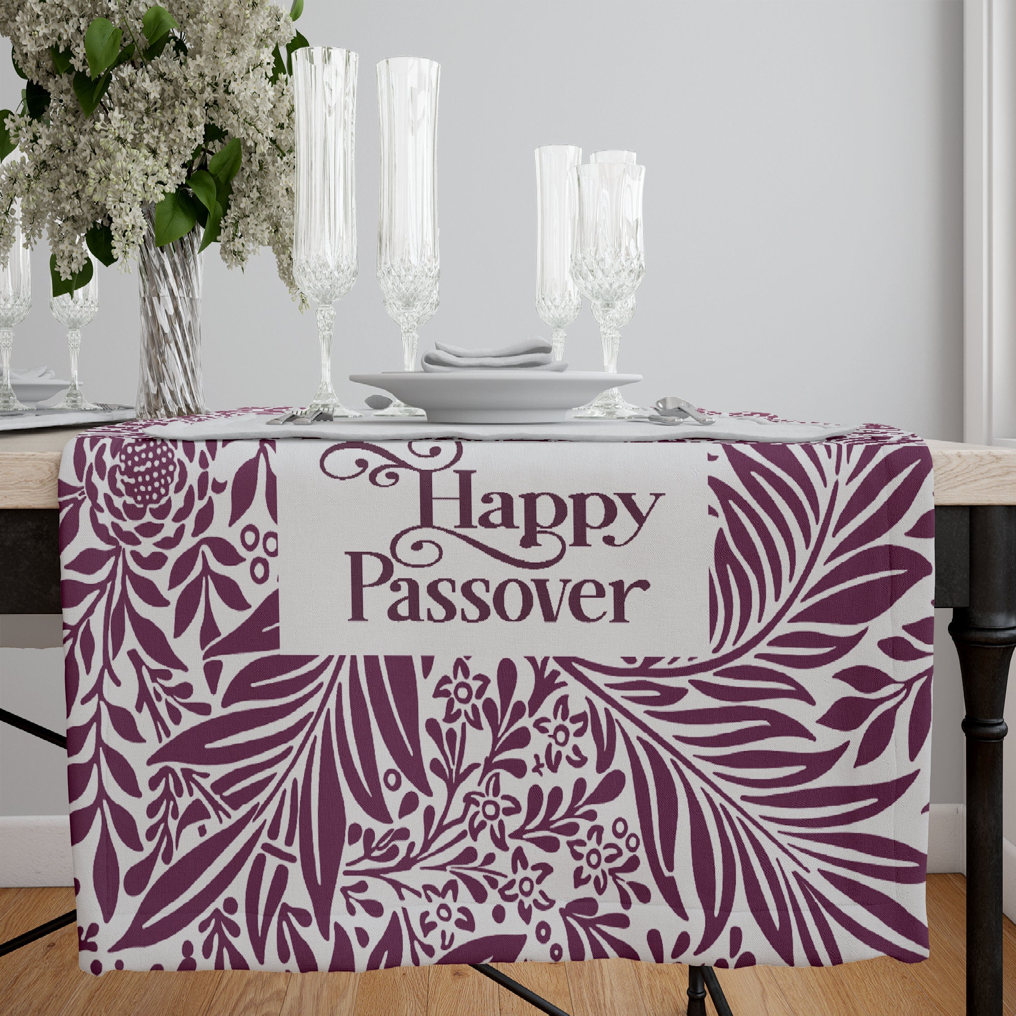 Passover Table Runner| Jewish Holiday Table |central Table |floral ...