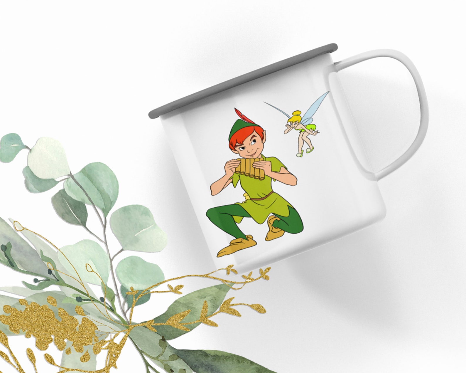 Personalized Peter Pan Enamel Mug| Cartoon Design - Etsy