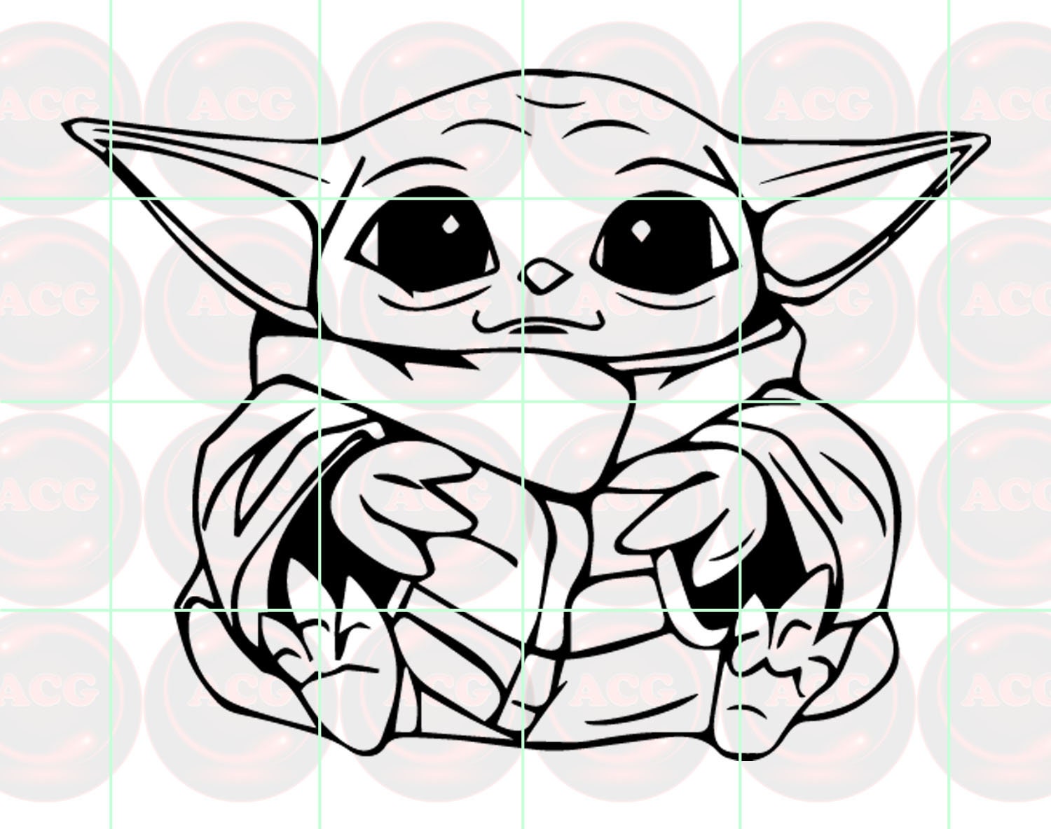 Baby Yoda Svg Png Dxf Pdf Instant Download Files - Etsy UK