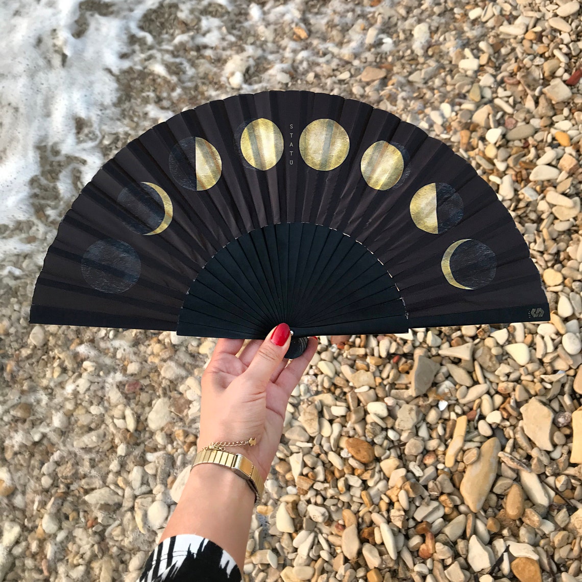 LUNAR Design Hand Fans Handmade Moon Accessories Gift Party | Etsy