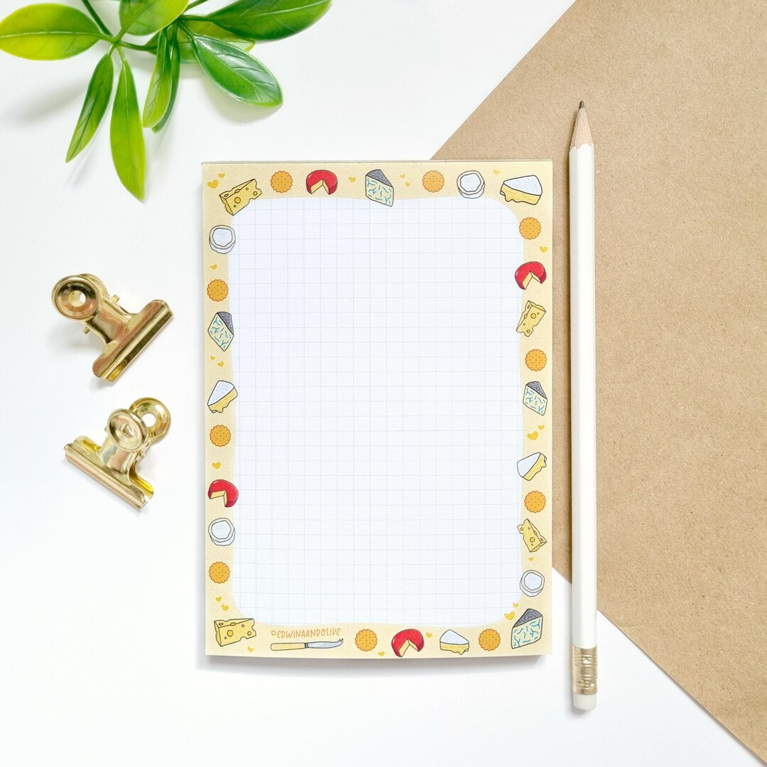 Cheese & Crackers | A6 Grid Notepad Recycled Paper - Etsy