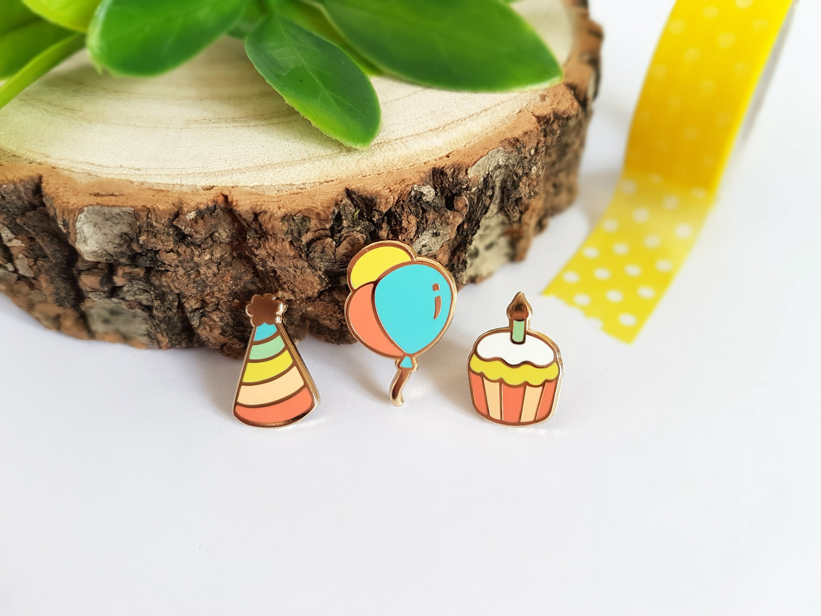 Birthday Mini Pins Set of 3 Hard Enamel Mini Pins | Etsy