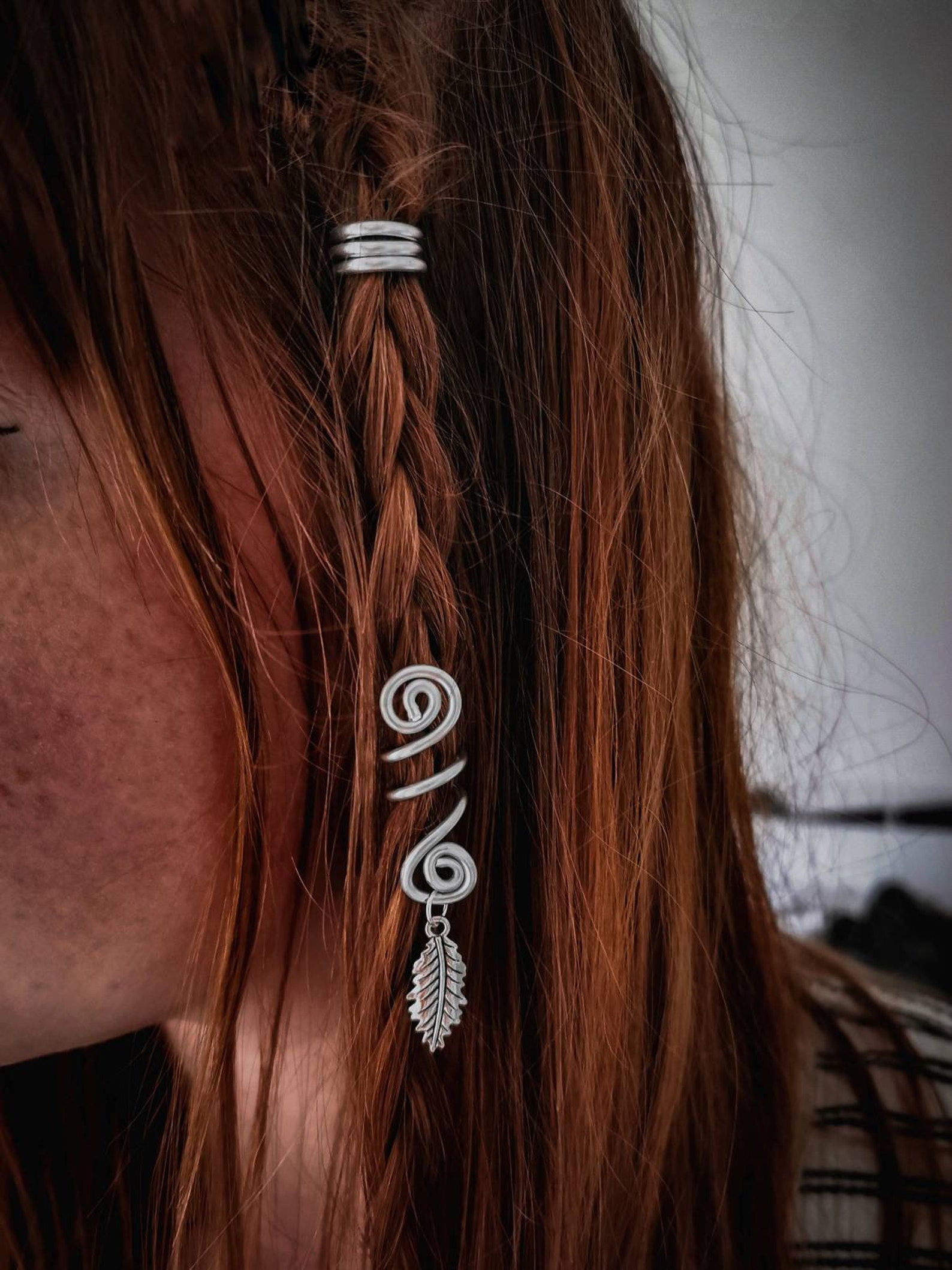 Silver Hair Cuff / Braid Wrap / Spiral / Crystal / Leaf / - Etsy UK