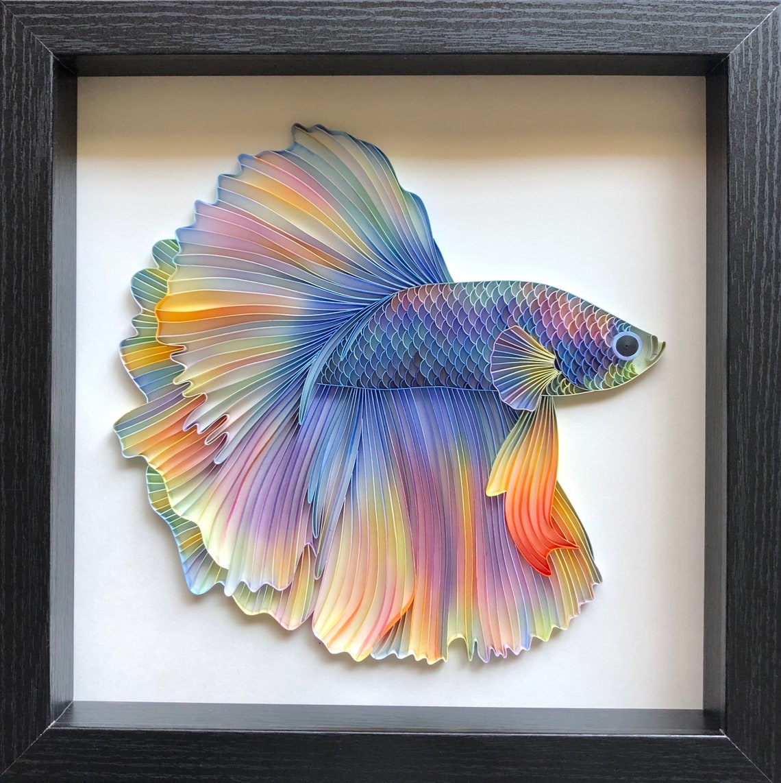 Quilled Fish Art Betta Fish 3D Framed Paper Painting - Etsy