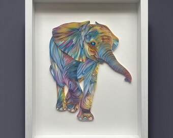 Quilled Sea Turtle, 3D Framed Paper Art, Covered With Glass, Unique ...