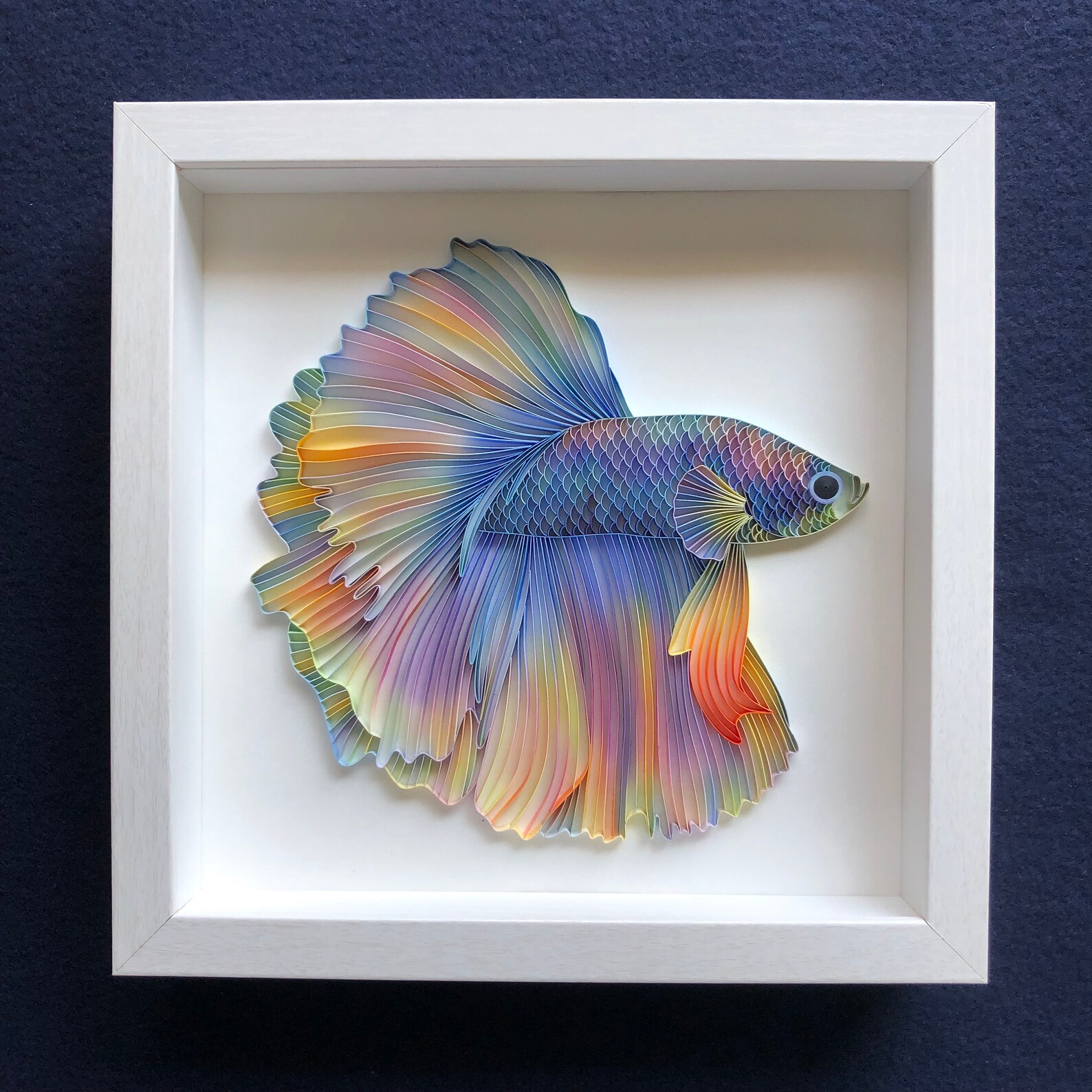 Quilled Fish Art Betta Fish 3D Framed Paper Painting - Etsy