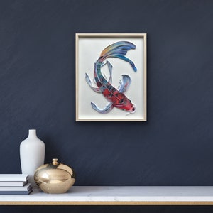 Quilled Fish, 20x16 Inches, Koi Fish, 3D Framed Paper Art, Covered With ...