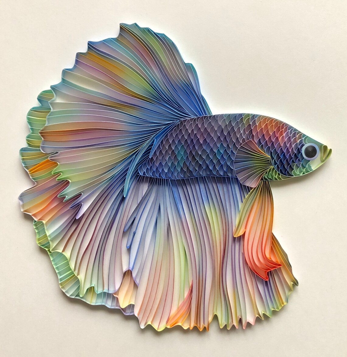 Quilled Fish Art Betta Fish 3D Framed Paper Painting | Etsy Canada