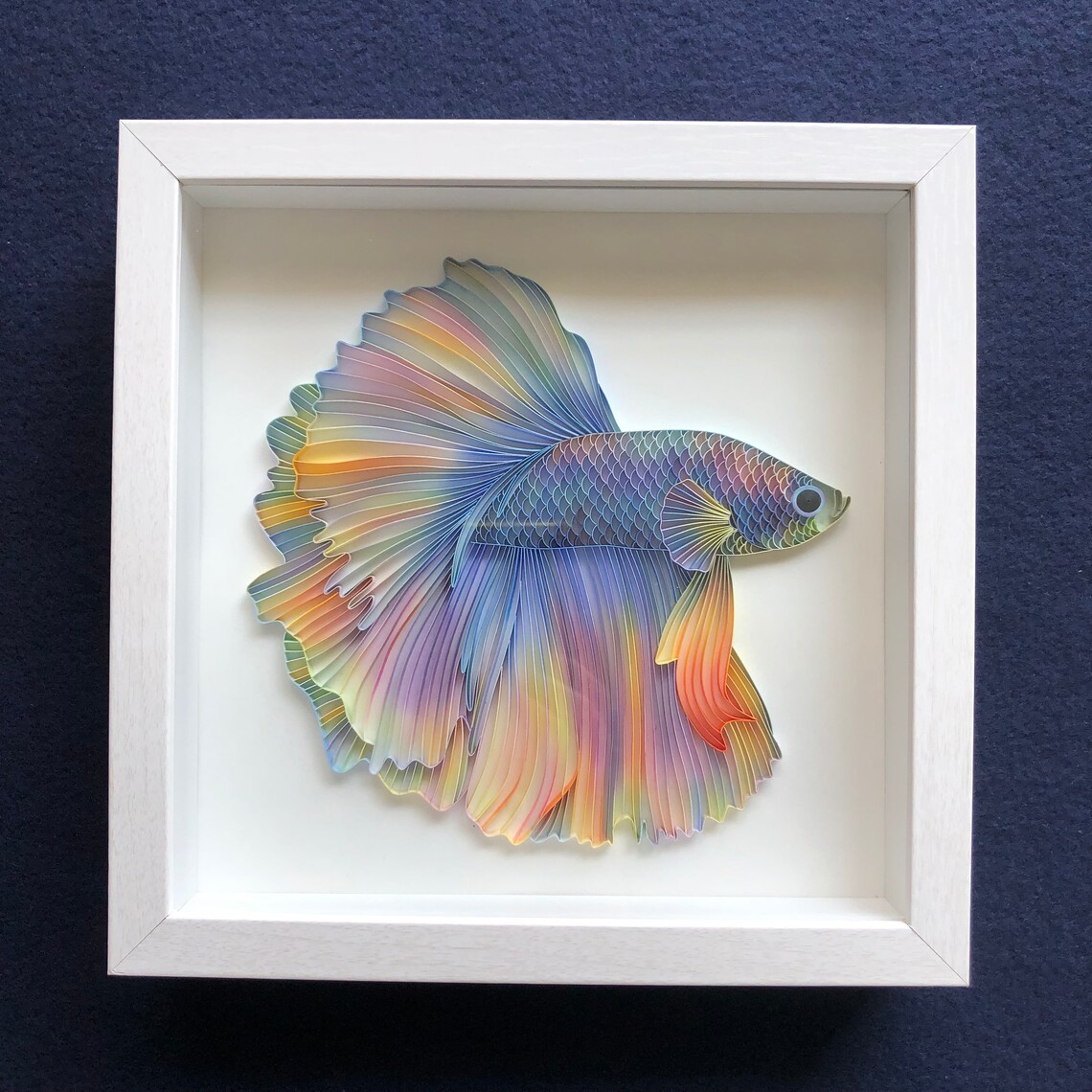 Quilled Fish Art Betta Fish 3D Framed Paper Painting - Etsy