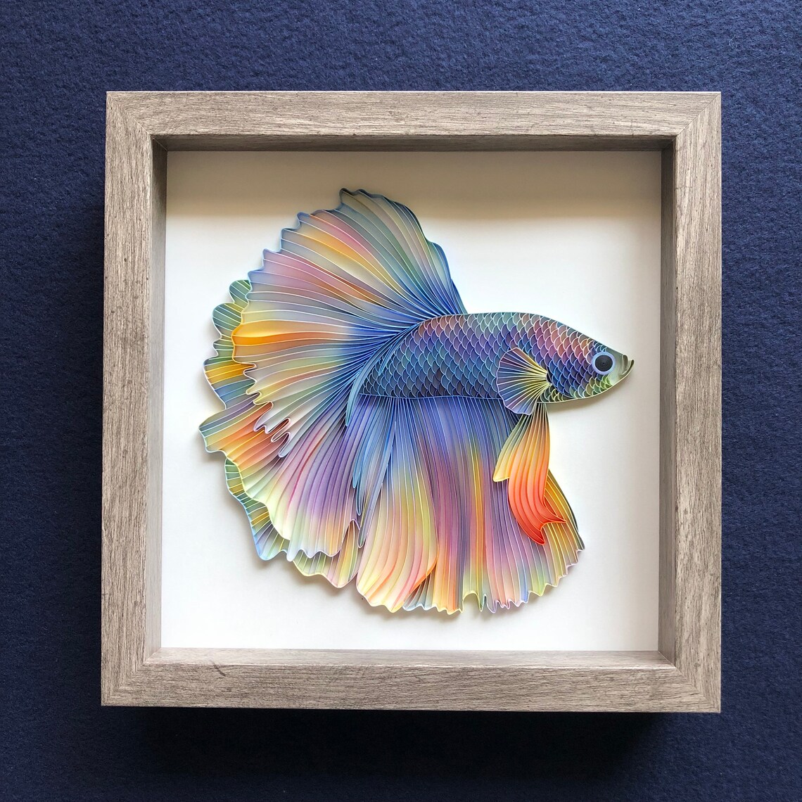 Quilled Fish Art Betta Fish 3D Framed Paper Painting - Etsy