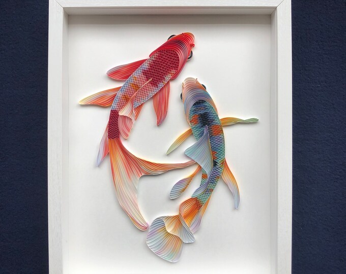 Quilled Fish Art Betta Fish 3D Framed Paper Art Covered - Etsy Canada