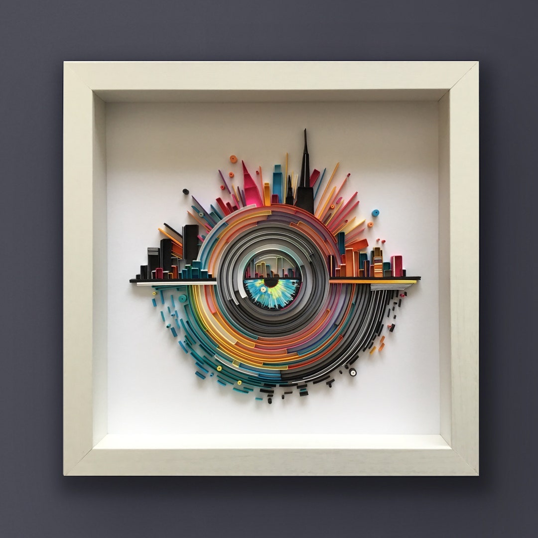 Quilled Abstract Art, 3D Framed Paper Art, Covered With Glass, Unique ...