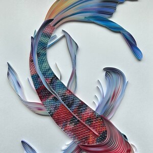Quilled Fish, 20x16 Inches, Koi Fish, 3D Framed Paper Art, Covered With ...