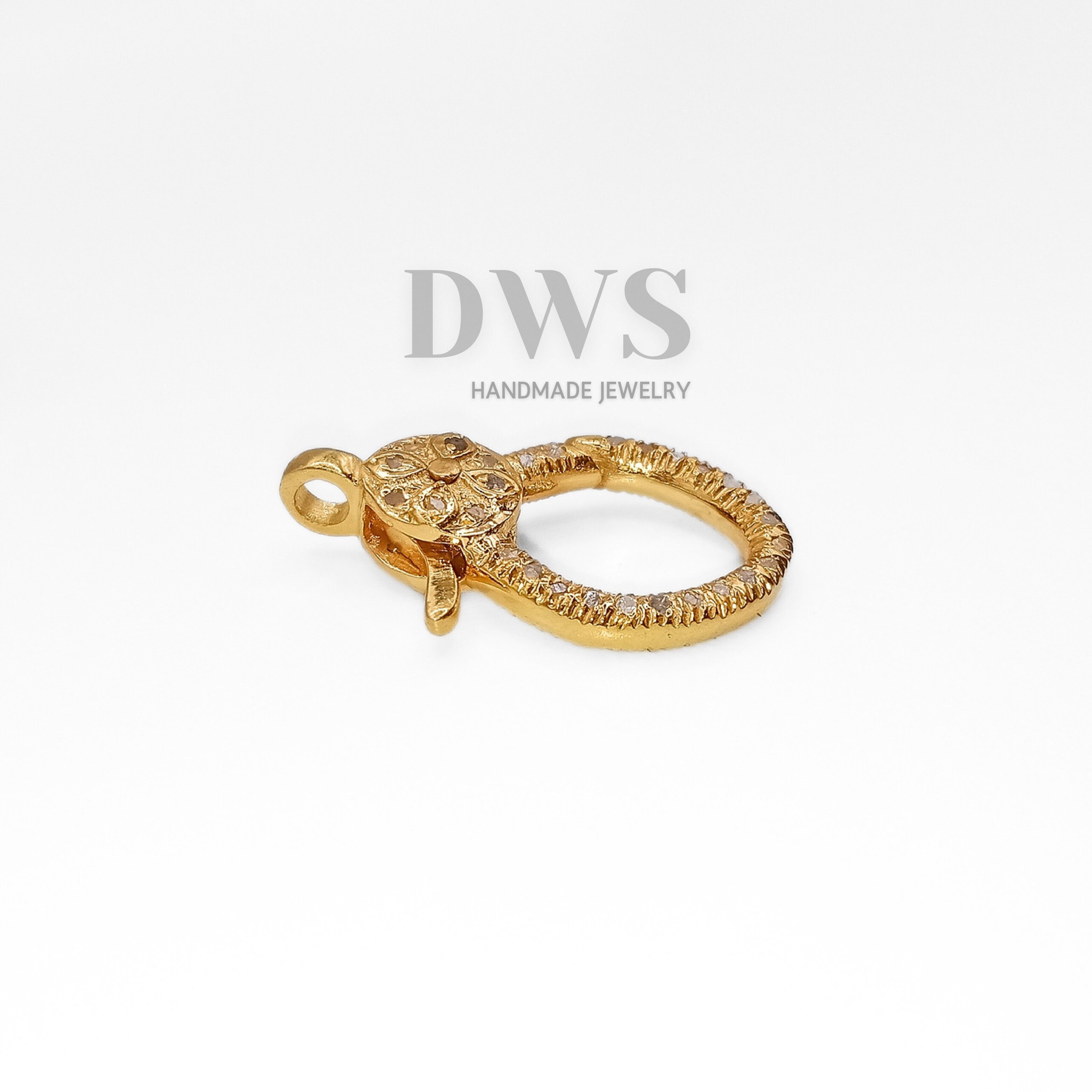 1psc Pave Diamond Clasp Silver, Handmade Lobster Clasps, 18K Gold ...