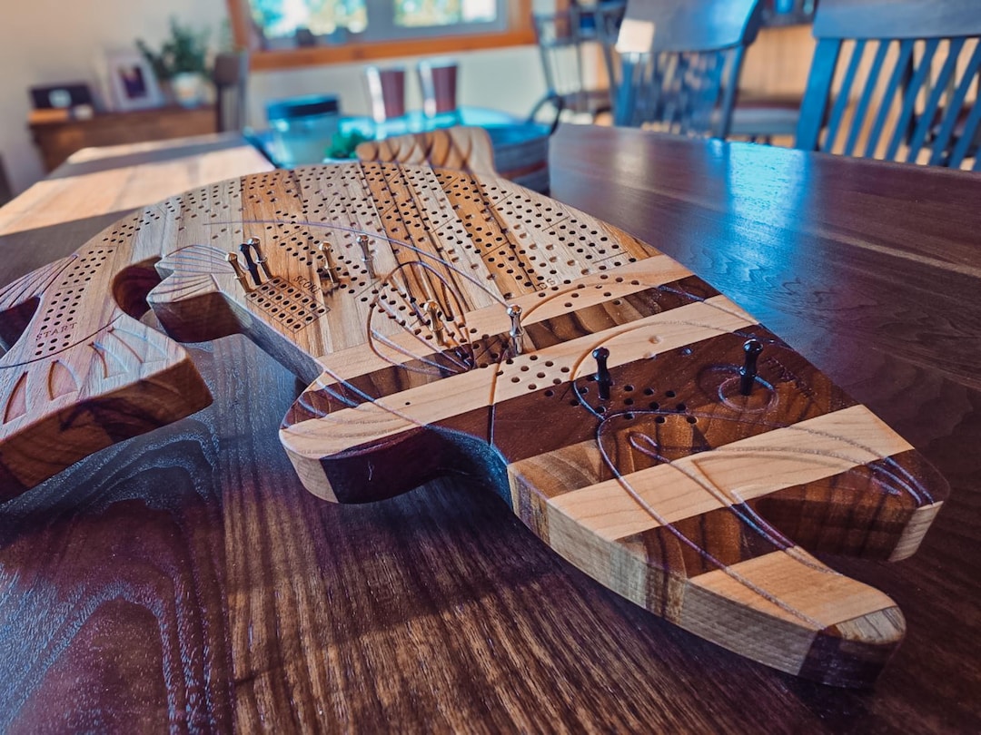 Handcrafted Wooden Trout Cribbage Board | Canadian Handmade Product ...