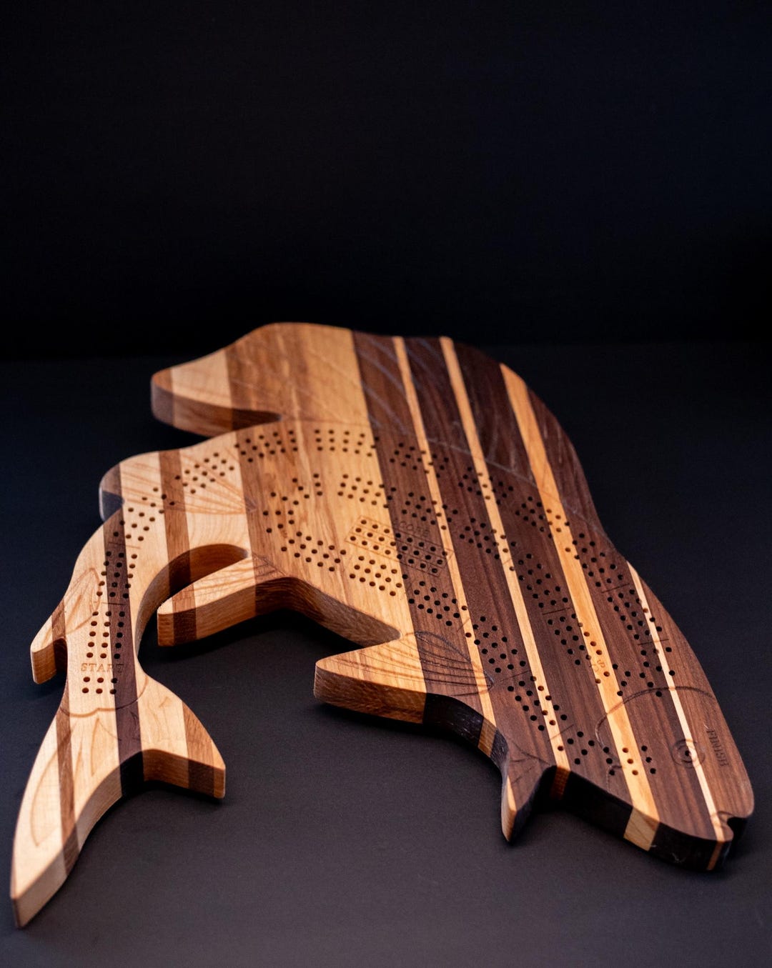 Wooden Grayling Cribbage Board for Family Holiday Game Night ...