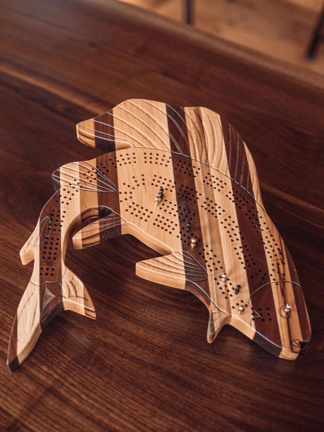 Handmade Arctic Grayling Fish Cribbage Board | Luxury Fish-themed ...