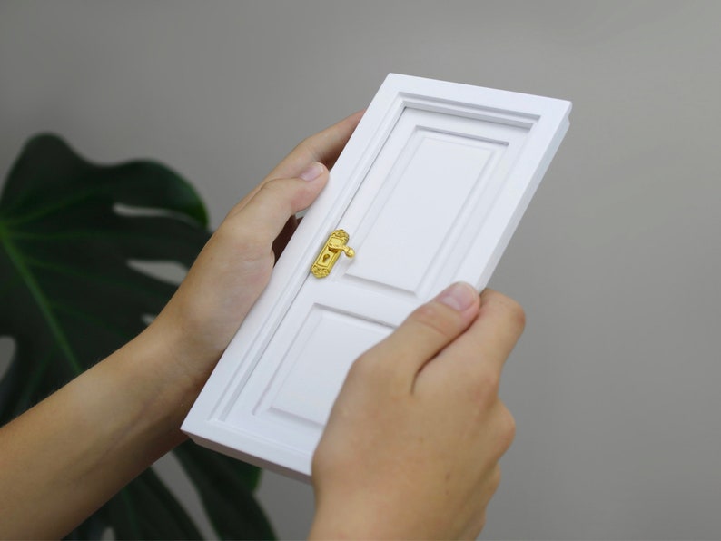 1/12 Scale 2 Panel Dollhouse Door, Miniature Doors With Knobs, White ...