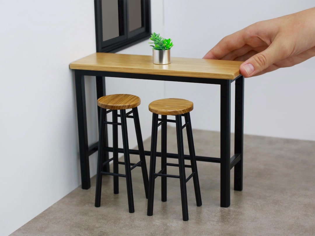 Dollhouse Loft Bar Table With Chairs, 1-6 Scale - Etsy