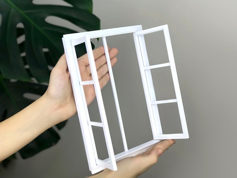 1/6 Scale Dollhouse Window: Wood Frame, DIY Roombox Accessory - Etsy