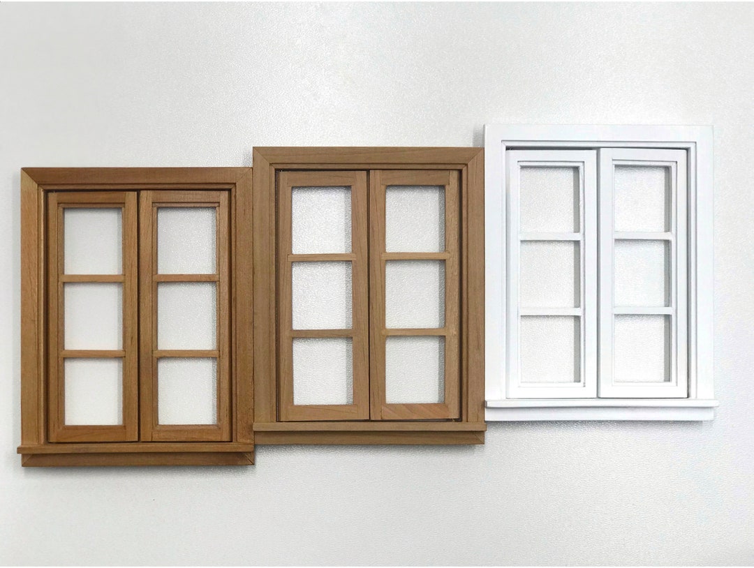 1/12 Scale Dolls House Window: Wood Frame, Acrylic Glass, DIY Accessory ...
