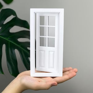 1/12 Scale Dollhouse Door, Miniature Doors With Knobs and Plexiglass ...