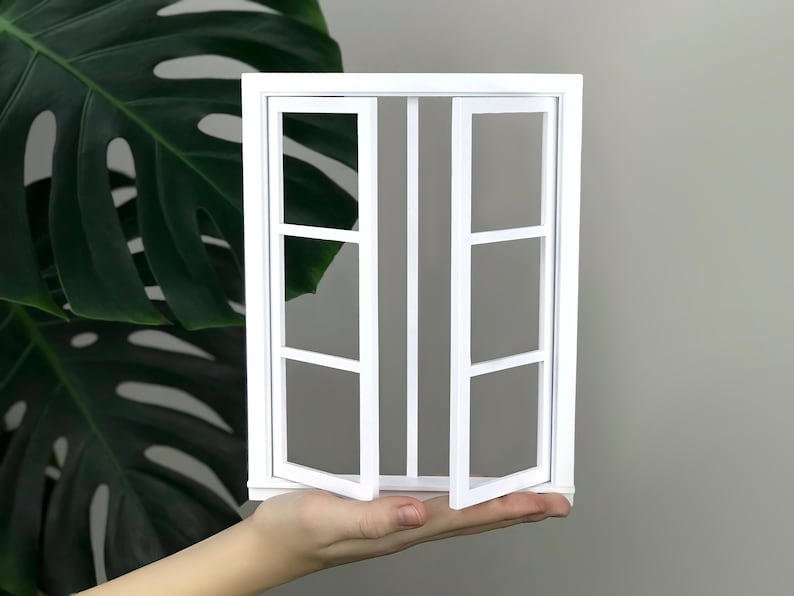 1/6 Scale Dollhouse Window: Wood Frame, DIY Roombox Accessory - Etsy