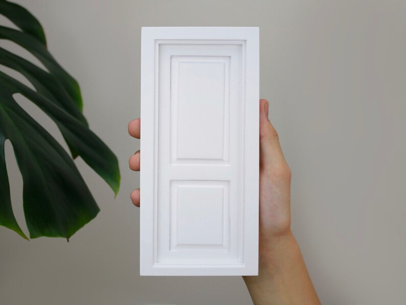 1/12 Scale 2 Panel Dollhouse Door, Miniature Doors With Knobs, White ...