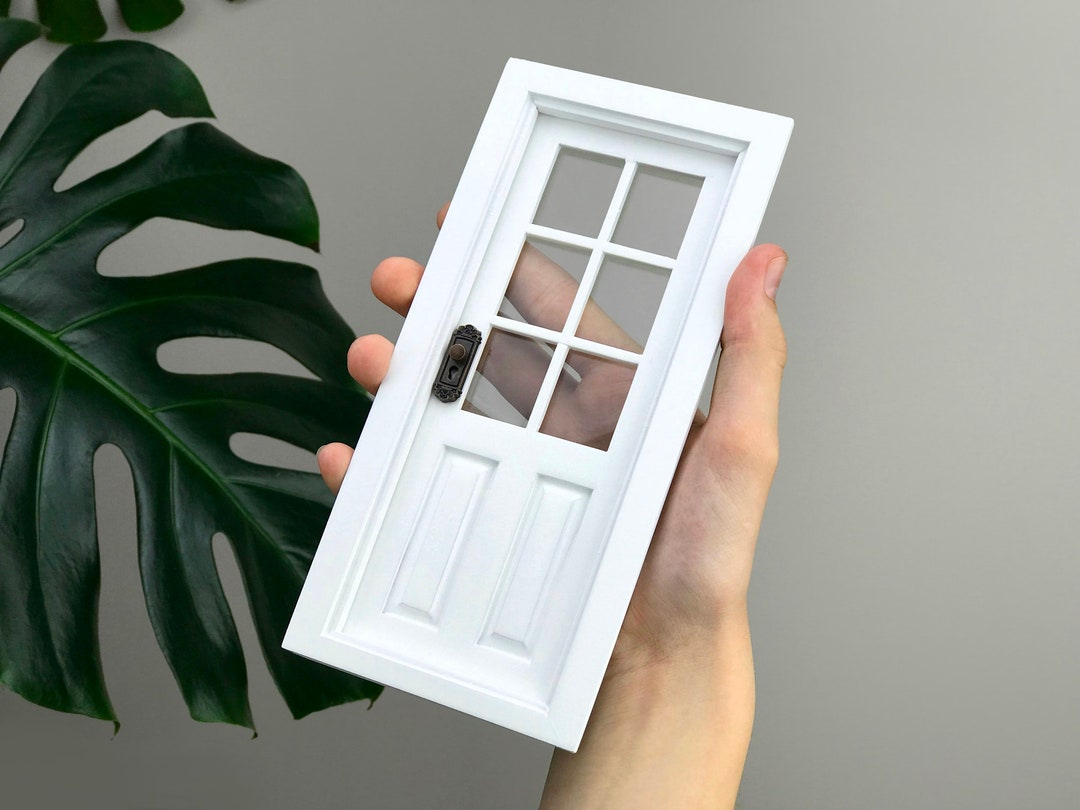 1/12 Scale Dollhouse Door, Miniature Doors With Knobs and Plexiglass ...