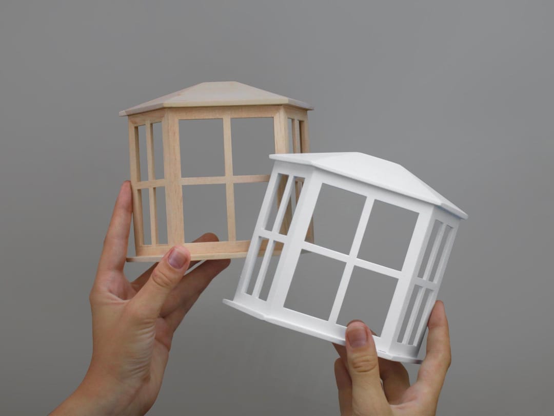 1/12 Scale Dollhouse Bay Window, DIY Accessory, Wooden Windows, Dolls ...
