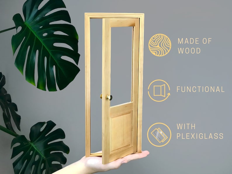 1/6 Scale Dollhouse Door With Plexiglass: DIY Roombox Accessory - Etsy