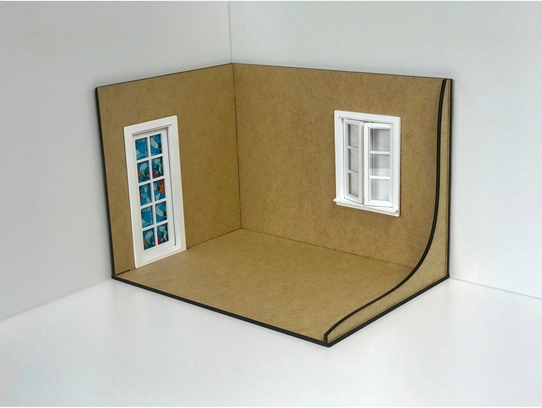 1/12 Scale MDF Roombox With Door and Window: DIY Dollhouse - Etsy