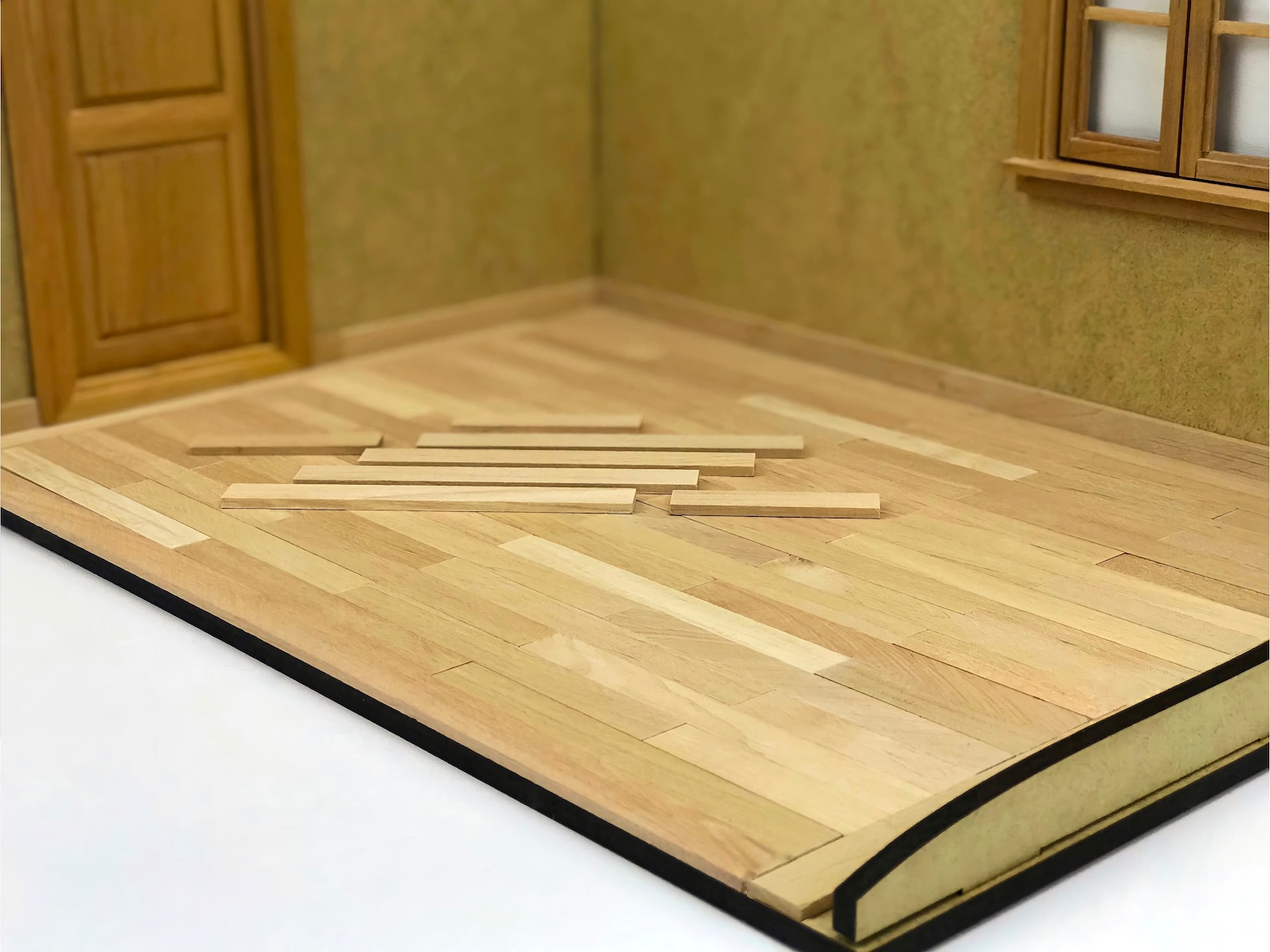 1/12 Scale Real Wood Floor, Dollshouse Mini Flooring, Roombox Floor ...