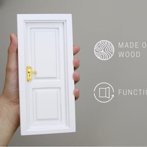 1/12 Scale 2 Panel Dollhouse Door, Miniature Doors With Knobs, White ...