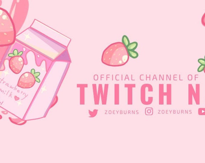Twitch Banner- Strawberry Splash - Etsy