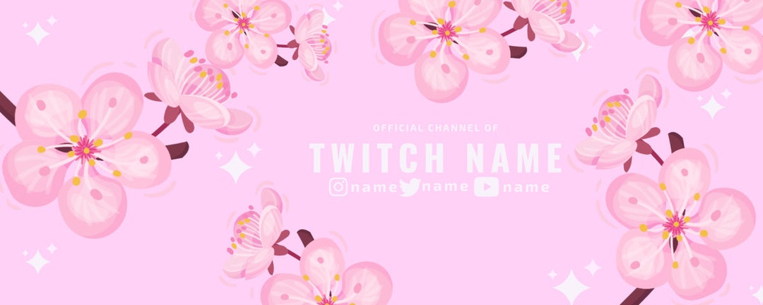 Twitch Banner - Pink Cherry Blossom - Etsy