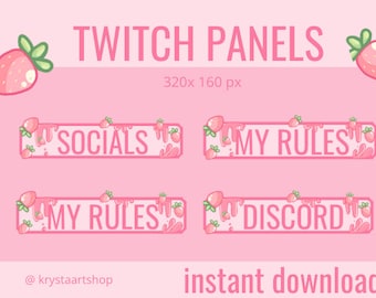 Twitch Banner Strawberry Splash | Etsy