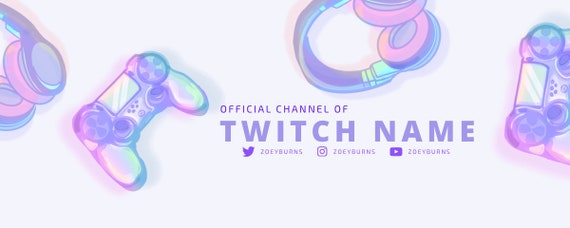 Twitch Banner Gamergirl. purplish Aesthetic | Etsy UK