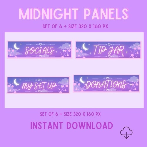 Twitch Panels- Midnight - Etsy