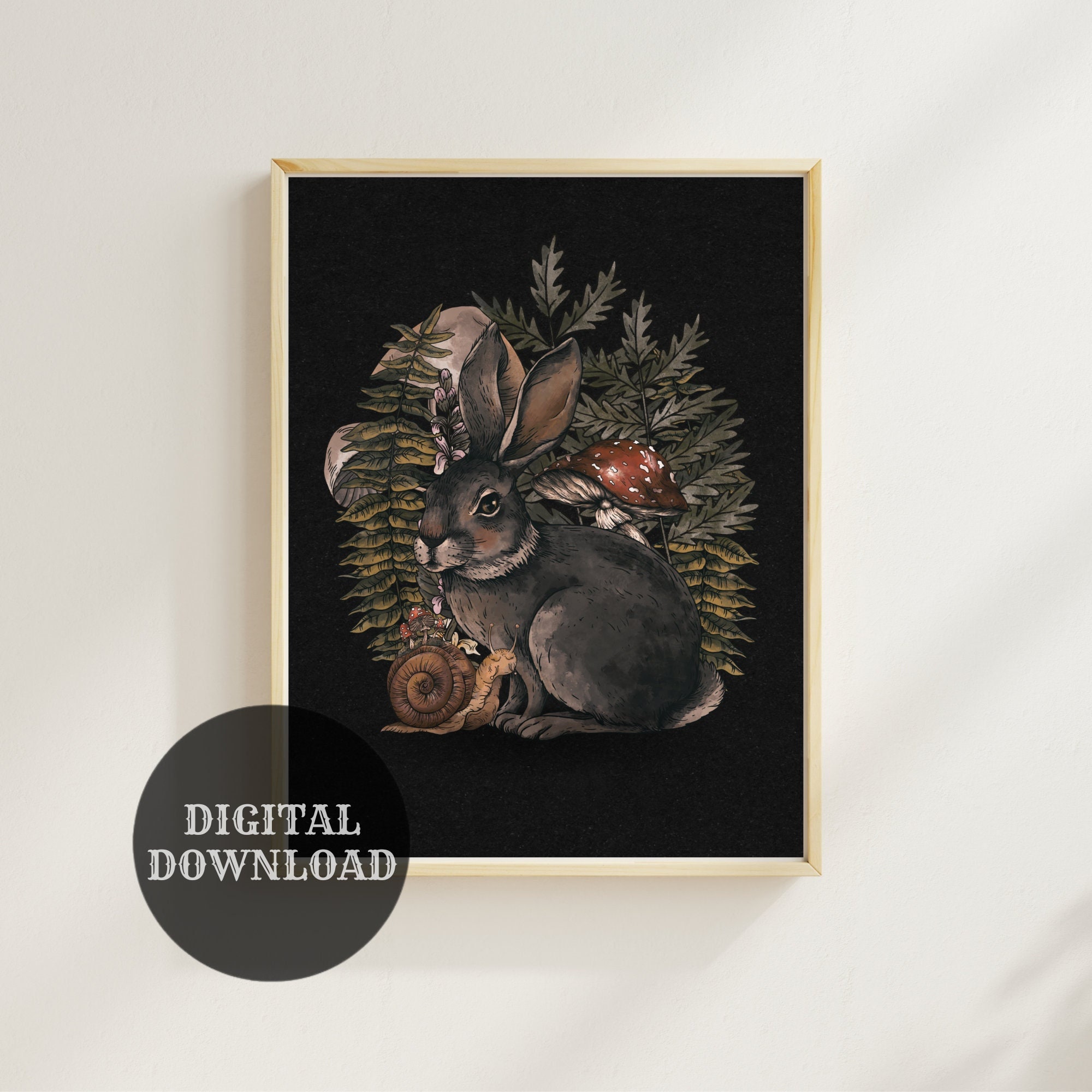 Dark Cottagecore Prints Vintage Moody Botanical Woodland - Etsy