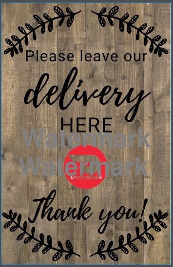 Rustic Farmhouse Doordash Delivery Sign | Printable | No Contact ...