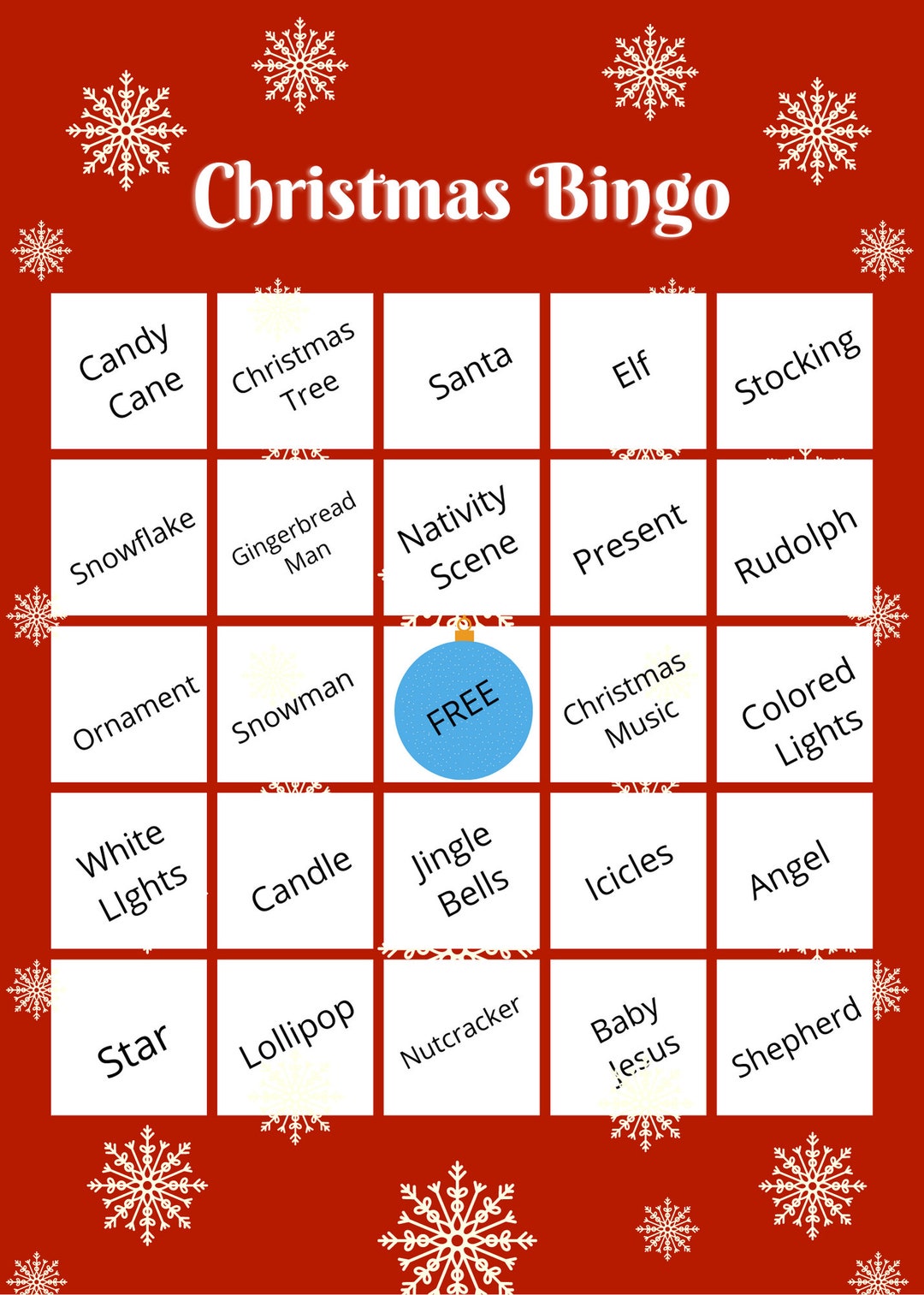 Christmas Bingo *canva Template* Scavenger Hunt - Etsy