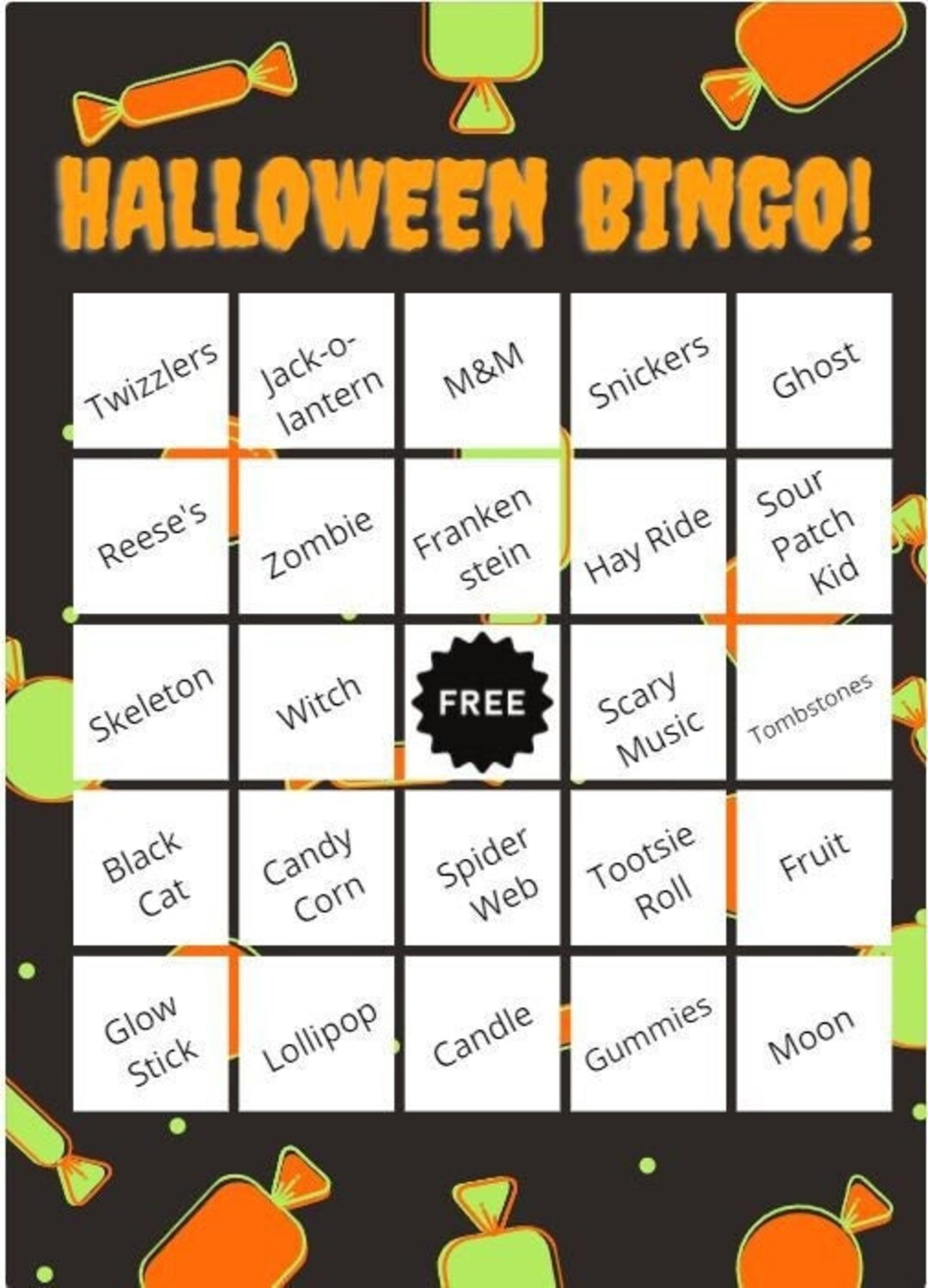Halloween Bingo & Scavenger Hunt Canva Template - Editable Printable ...
