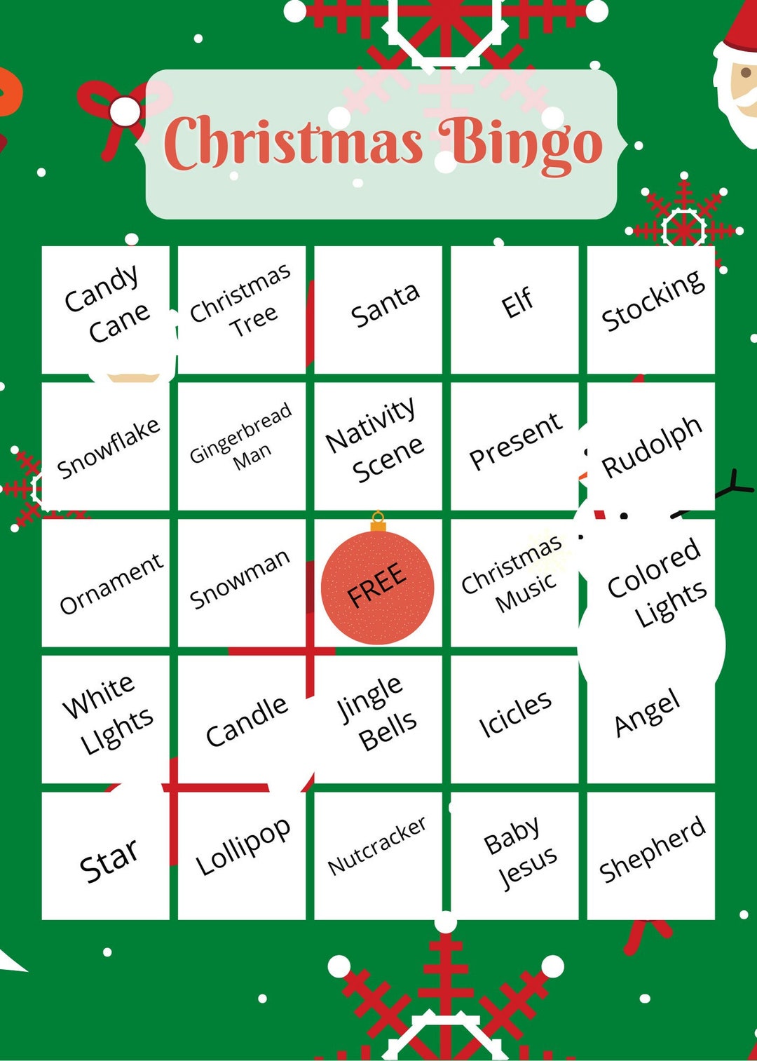 Editable Christmas Bingo Card Template | Fun Holiday Game for Kids and ...