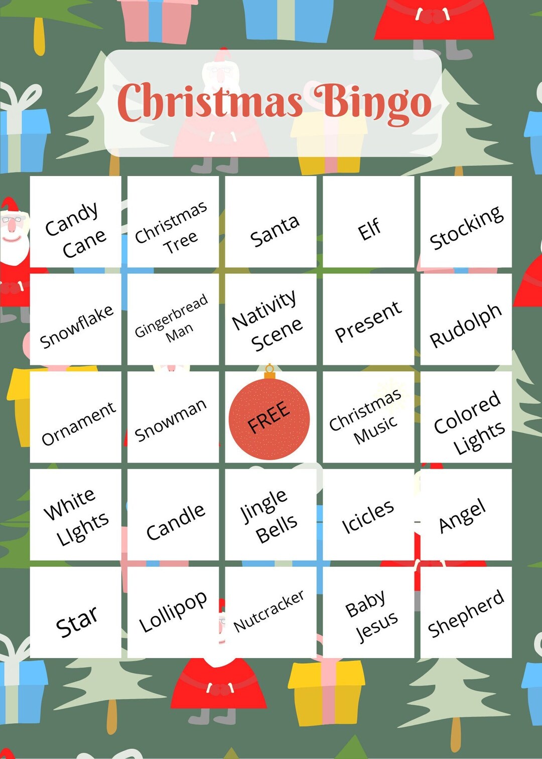 Christmas Bingo *canva Template* Scavenger Hunt 5 - Etsy