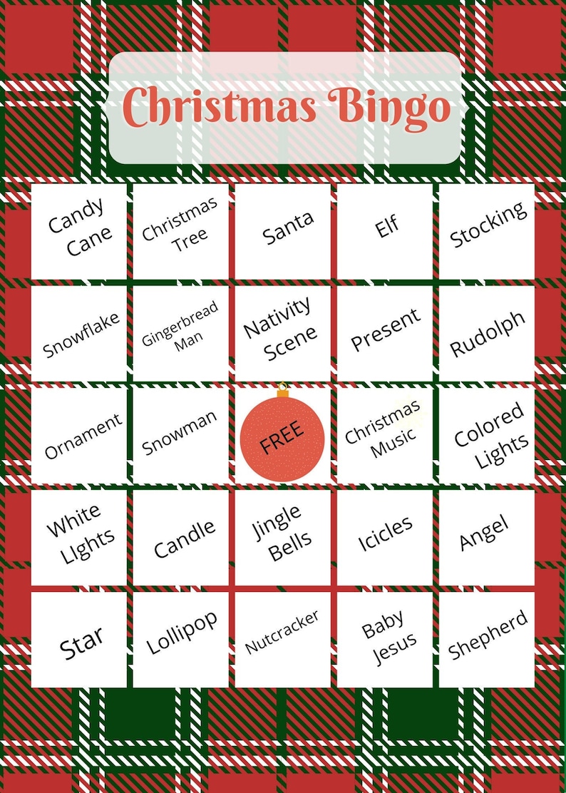 Christmas Bingo canva Template Scavenger Hunt 4 - Etsy
