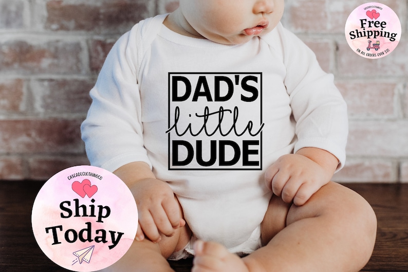 Dad's Little Dude Onesie®, Father's Day Gift, Baby Shower Gift for Dad ...