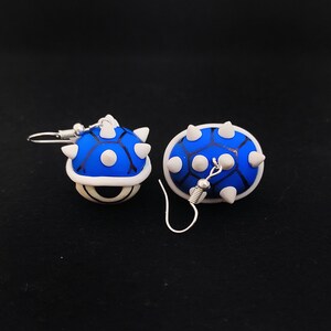 Super Mario Shell Earrings spiky Blue - Etsy