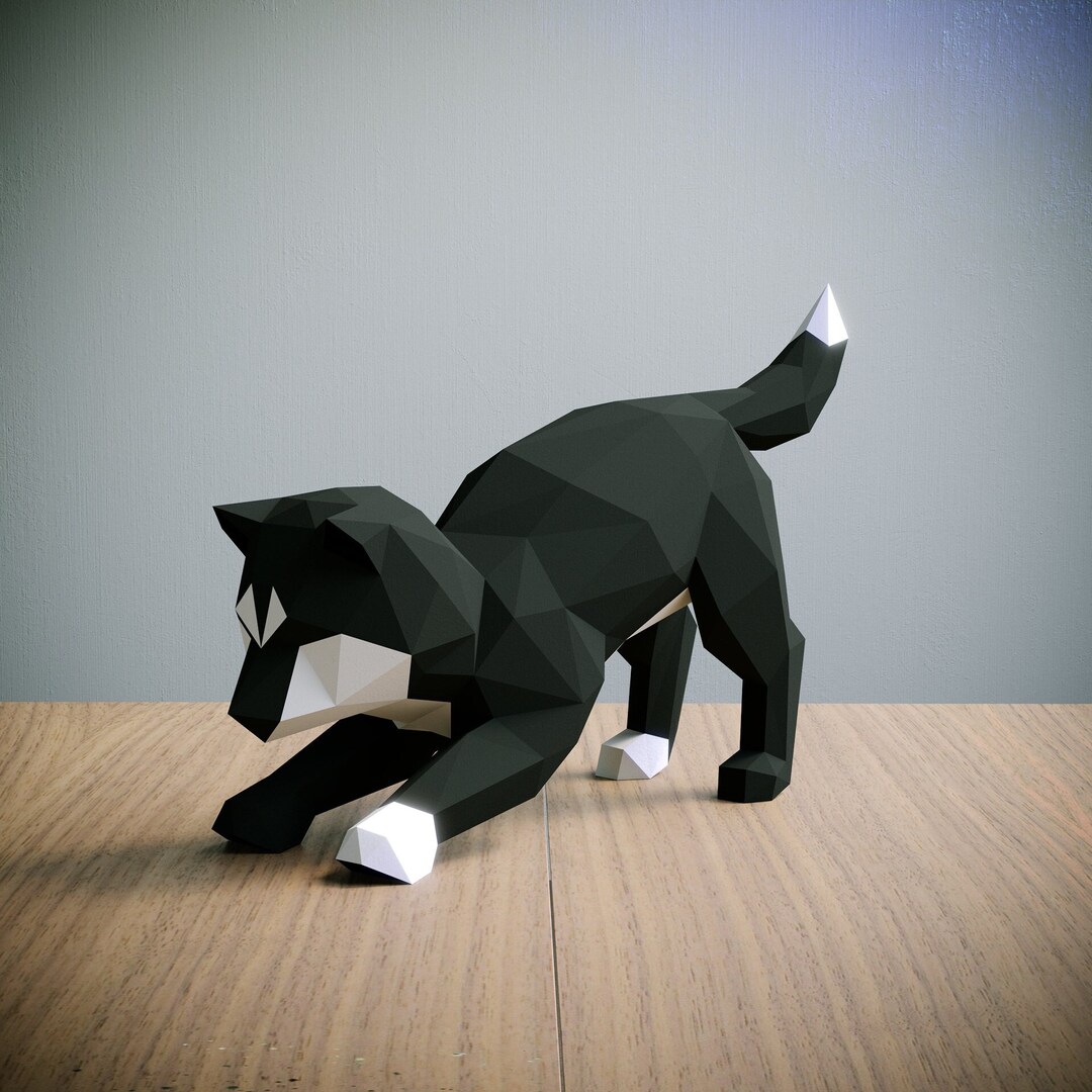 Yona DIY Shiba INU Papercraft Kit, Abstract Low Poly 3D Origami Puzzle ...